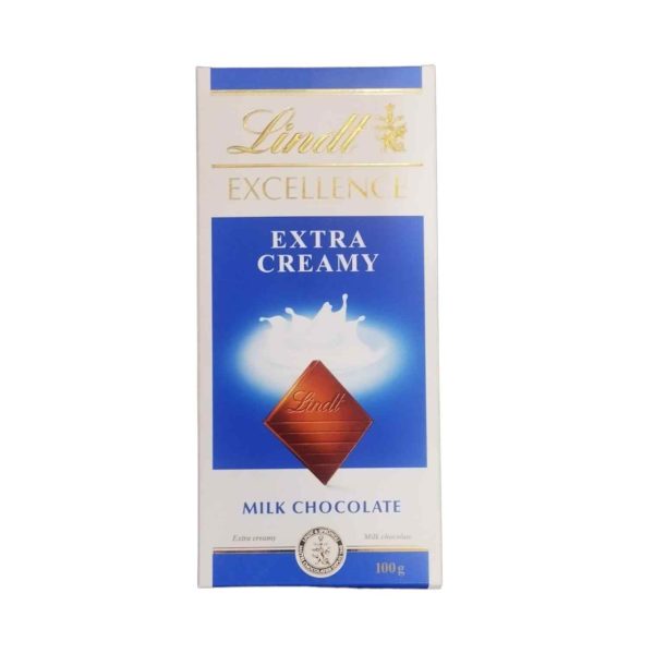 LINDT EXCELLENCE EXTRA CREAMY MILK CHOCOLATE 100G - Foodish Snacks