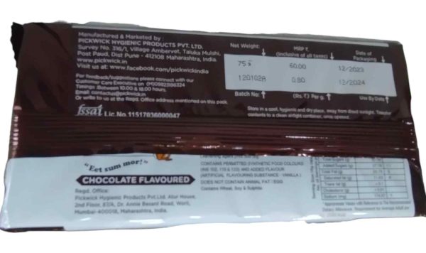 PICKWICK CREAMY WAFER BISCUIT CHOCOLATE 75G - Foodish Snacks